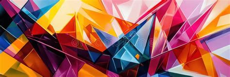 Abstract Geometric Shapes In Vibrant Colors Creating A Dynamic And Modern Artwork Stock