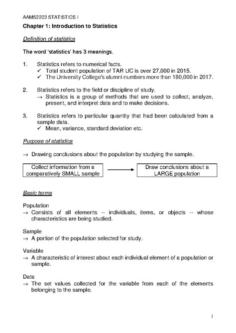 Chapter 1 Introduction To Statistics Chapter 1 Introduction To