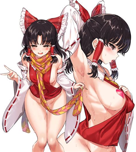 Rule 34 Arm Behind Head Armpits Bottomless Convenient Censoring Cookie Touhou Front View