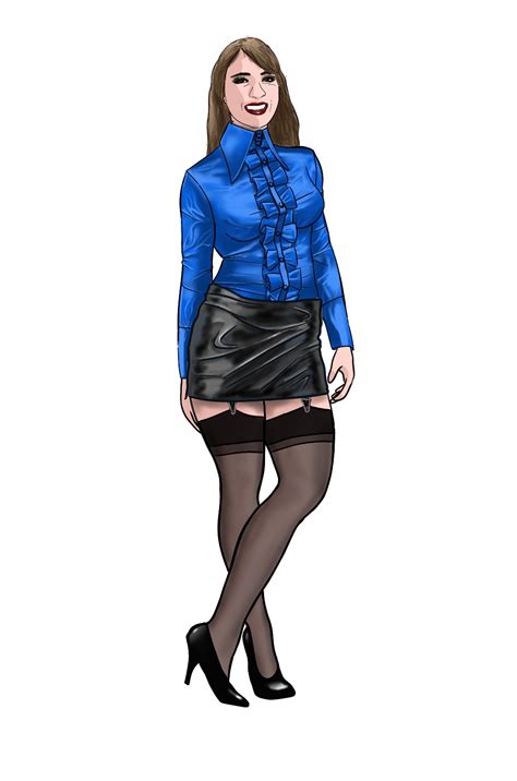 Evelyn In Satin Blouse And Stockings By Blip77 Hentai Foundry