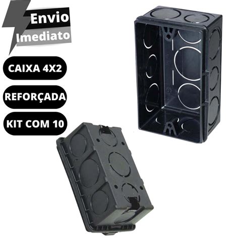 Caixinha De Embutir Tomada Interruptor 4x2 Preta Kit Com 10 Unidades Shopee Brasil
