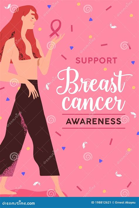 Vertical Poster For Breast Cancer Awareness Month Supportive Placard