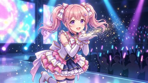⚔️ Cute Idol Girl Blowing Magic Sparkles 4k Wallpaper