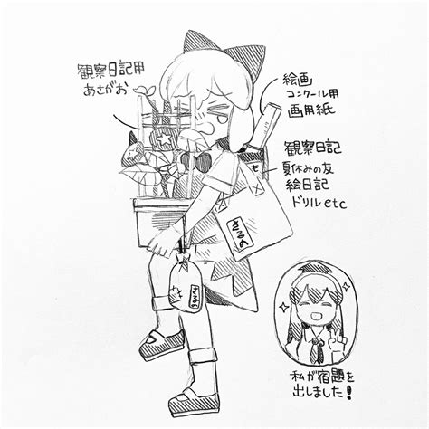 「宿題多すぎて 終わったわ」ひよいの漫画