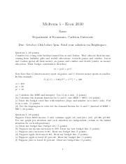 Midterm VersionF Pdf Midterm Econ Name Department Of Economics Carleton