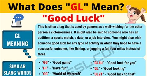 gl meaning what does gl mean useful text conversations 7 e s l