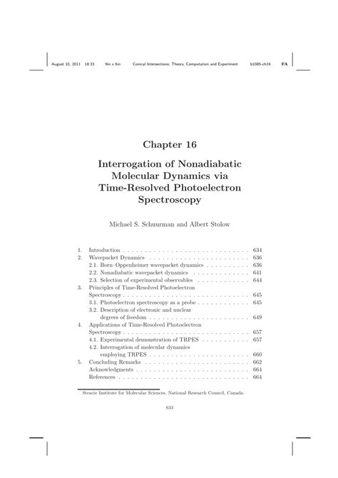 Pdf Interrogation Of Nonadiabatic Molecular Dynamics Via Time Resolved Photoelectron Spectroscopy