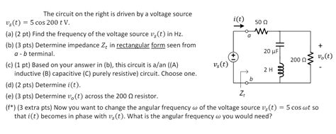 solved 20 uf m the circuit on the right is driven by a