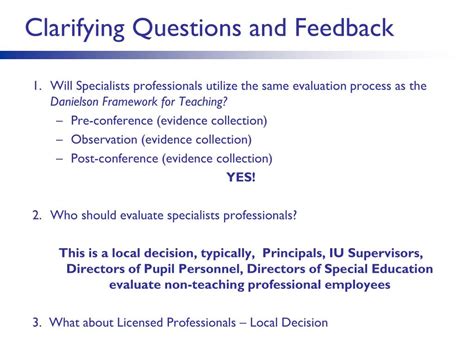 Ppt Applying The Danielson Framework For Teaching To Specialists And