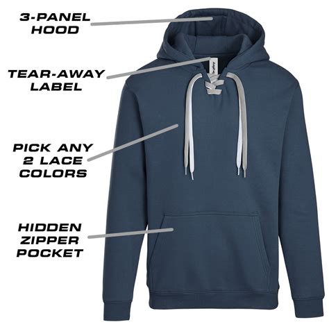Adult Lace Up Hooded Sweatshirt Style 9001