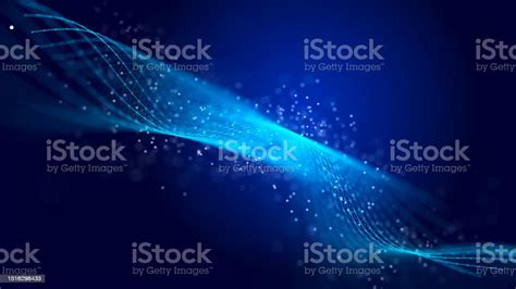 기술적 배경 점과 선으로 얽힌 음악 입자의 물결 빅 데이터를 위한 Internet Explorer 3d 3차원 형태에 대한 스톡 사진 및 기타 이미지 Istock