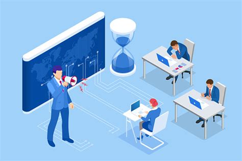 등등 측정 프로젝트 마감일 성공으로 가는 길에 시간 관리 시간 관리 프로젝트 계획 일정을 작업하는 과로 한 남자의 기한 개념 남자 사업가에 대한 스톡 벡터 아트 및 기타