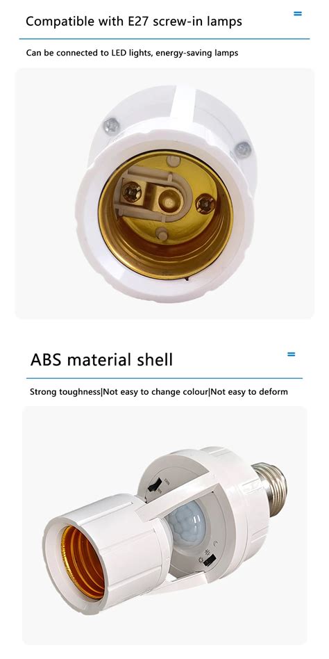 Smart Led Bulb Switch 360 Degrees PIR Motion Sensor E27 Lamp Base Bulb Holder Socket Adapter