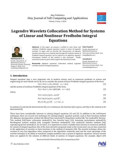 Pdf Legendre Wavelets Collocation Method For Systems Of Linear And