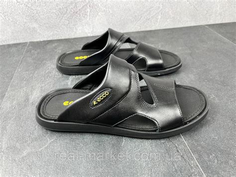 Купить Летние мужские кожаные шлепки черные классические повседневные шлепанцы из натуральной