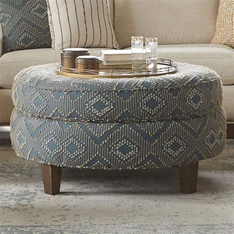 Hickorycraft 058900 058900 Millstone 22 Contemporary Round Cocktail Ottoman With Tapered Legs