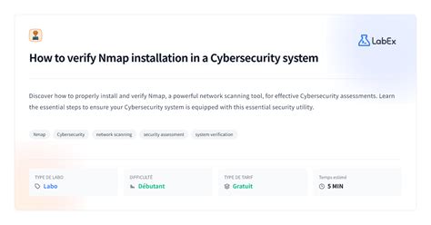 Vérification De Linstallation De Nmap Pour La Cybersécurité Labex