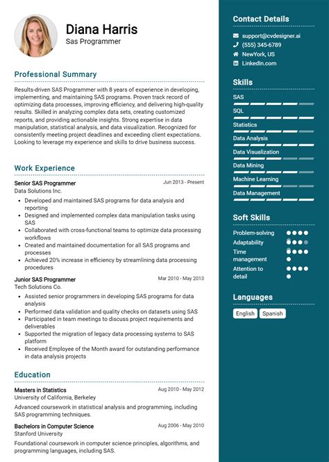 Sas Programmer Resume Example For 2025 Free Samples Cvdesignerai