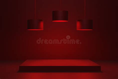 Red Room Podium Display With Romantic Mood And Low Light Scene For A Sex Shop Product 3d Render