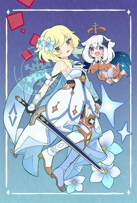 Lumine And Paimon Genshin Impact Drawn By Kooriya Danbooru