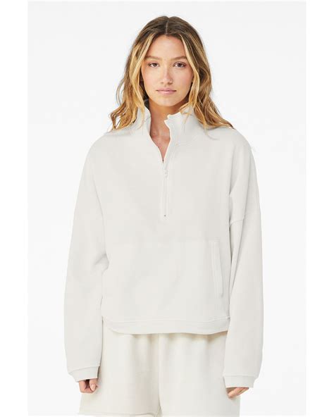 Ladies Sponge Fleece Half Zip Pullover Sweatshirt By Ink