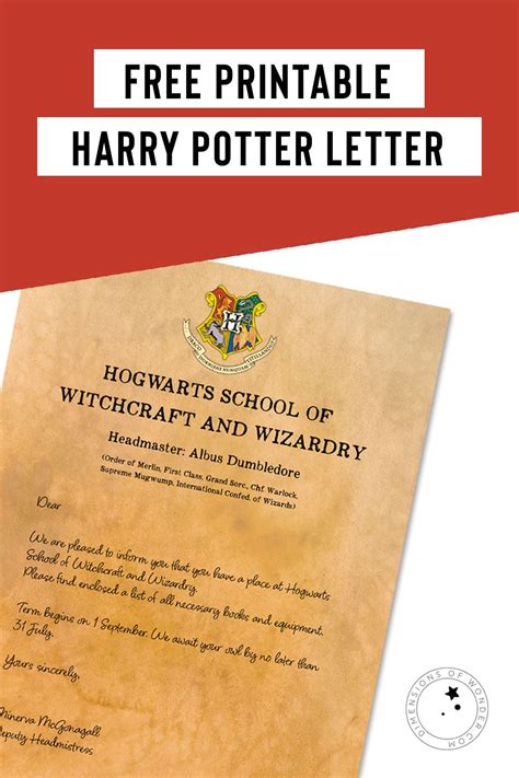 Harry Potter Acceptance Letter Template Best Templates Resources