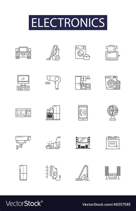 Electronics Line Icons And Signs Royalty Free Vector Image