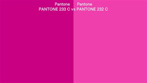 Pantone 233 C Vs Pantone 232 C Side By Side Comparison