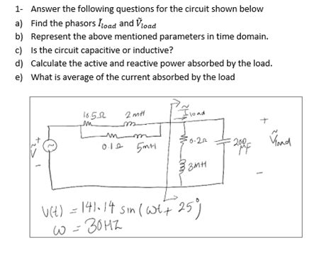 Solved 1 Answer The Following Questions For The Circuit