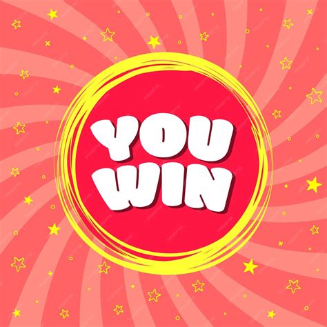 Premium Vector You Win Word Concept Vector Illustration On A Pink Background With Stars Vector