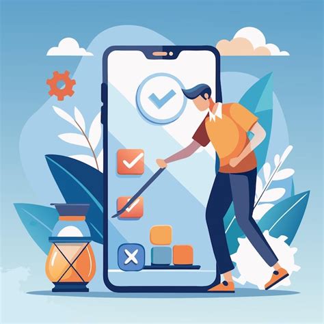 Mobile Task Management And Productivity Concept Vector Illustration Premium Ai Generated Image