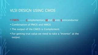 THE CMOS VLSI DESIGN PPTX Physics Science