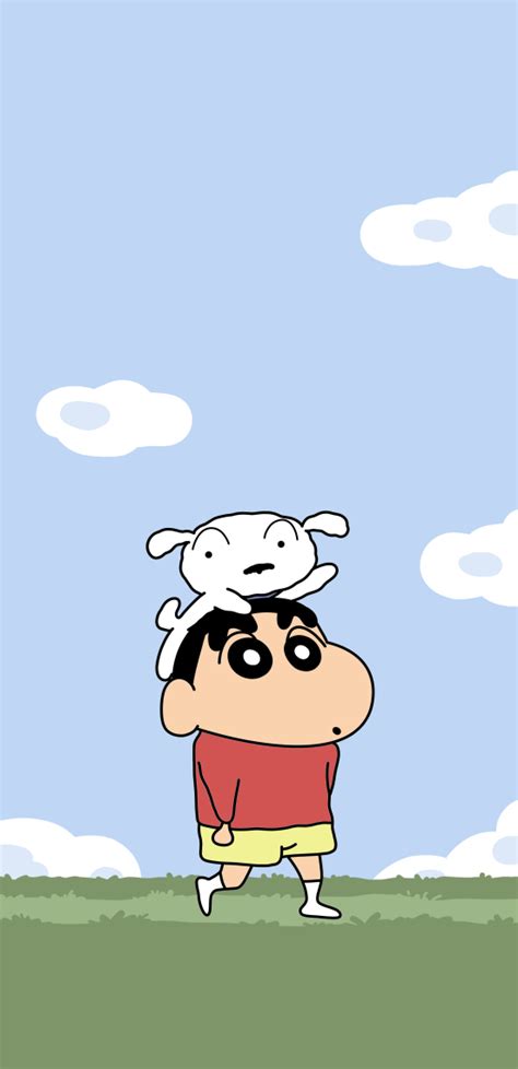 蜡笔小新和小白 动漫手机静态壁纸 动漫手机壁纸下载 元气壁纸