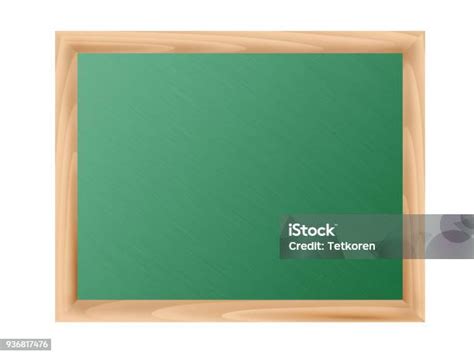 흰색 배경 일러스트 레이 션에 고립 된 나무 프레임 빈 칠판 공란에 대한 스톡 벡터 아트 및 기타 이미지 공란 공부 교습
