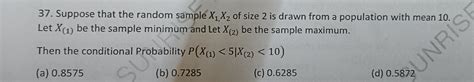 solved suppose that the random sample x1 x2 ﻿of size 2 ﻿is