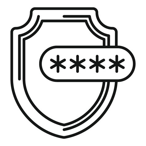 Password Shield Access Icon Outline Vector Multi Authentication