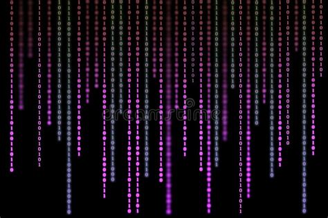 Purple Matrix Background Of Binary Numbers Matrix Of Computer Data Vertical Digital Binary