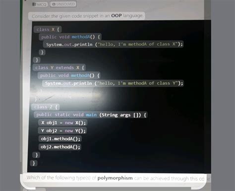 Consider The Given Code Snippet In An Oop Studyx