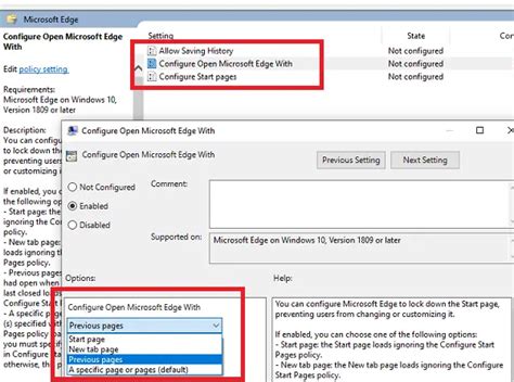how to make microsoft edge launch with previous tabs opened