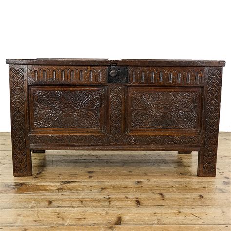 Antique 17th Century Oak Coffer M 5592 Penderyn Antiques