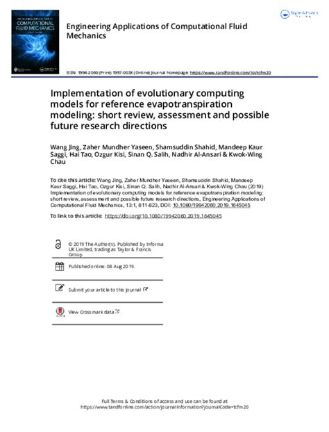Pdf Implementation Of Evolutionary Computing Models For Reference Evapotranspiration Modeling