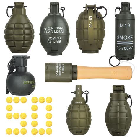 Tactical Toy Grenade For Cs Battle Game 8pcs Fall Resistant Refillable Fun Impact