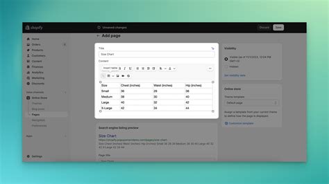How To Add A Shopify Size Chart With 5 Different Ways