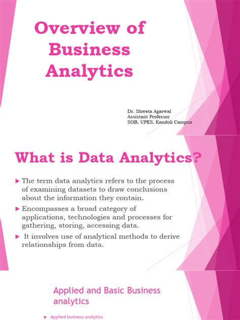 Overview Of Business Analytics Unit I Pdf Data Analysis Analytics