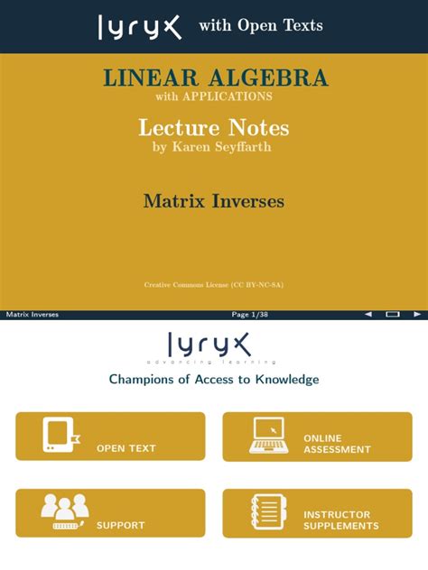 2 4 handout matrixinverses pdf matrix mathematics algebra