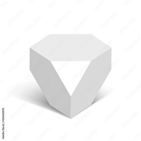 White Truncated Tetrahedron Polyhedron Vector Illustration Stock Vector Adobe Stock