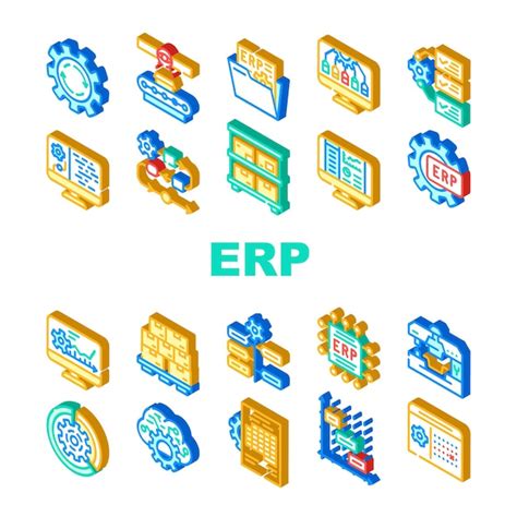 Premium Vector Erp Enterprise Resource Planning Icons Set Vector Erp Working Process And Goods