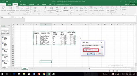 Cách Tạo Bảng Trong Excel Đơn Giản Nhất Tinhocmos Vn