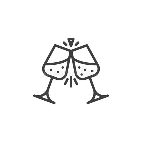 Champagne Glasses Clinking Stock Illustrations 524 Champagne Glasses