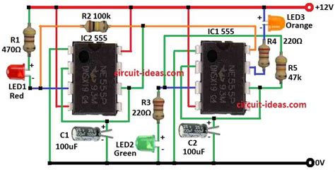 Simple Traffic Signal Lights Circuit Using Ic 555 Circuit Ideas For You